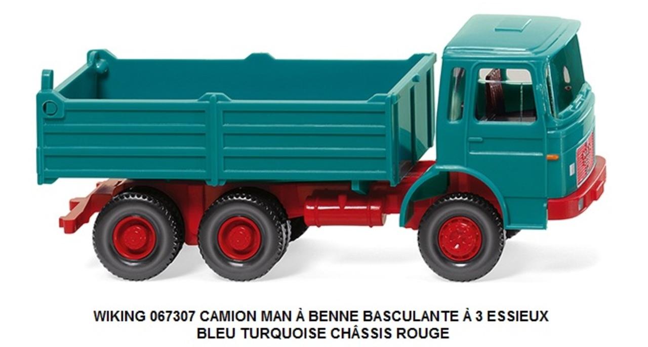 CAMION MAN Ã€ BENNE BASCULANTE Ã€ 3 ESSIEUX BLEU TURQUOISE... CAMION ...