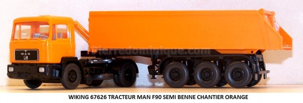 TRACTEUR MAN F90 SEMI BENNE CHANTIER ORANGE TRACTEUR MAN F90 SEMI BENNE...