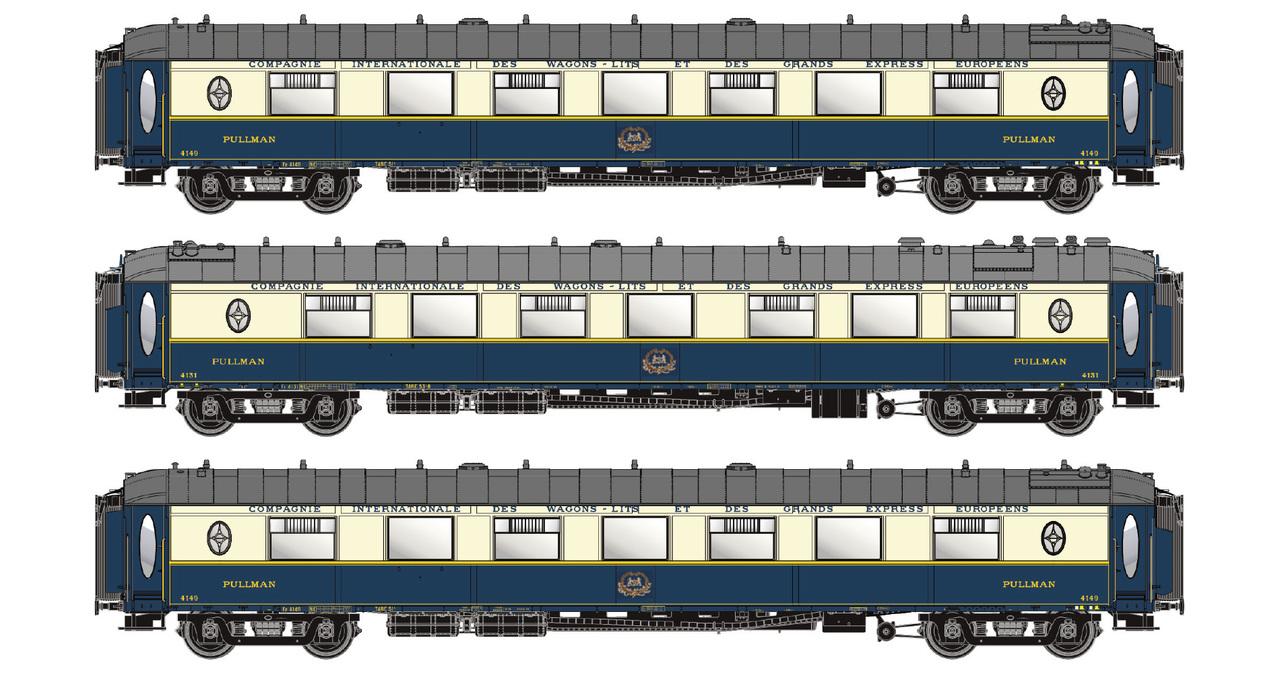 ENSEMBLE DE 3 VOITURES VOYAGEURS PULLMAN CIWL ENSEMBLE DE 3 VOITURES...
