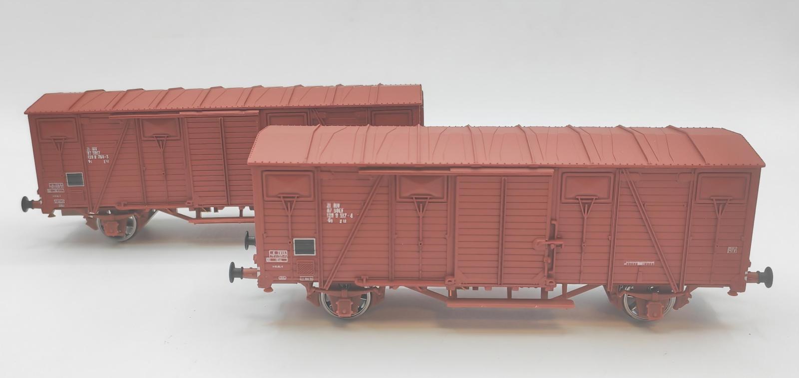 SET DE 2 WAGONS COUVERT STANDARD GS TOIT MURPHY ROUGE BOIS SNCF SET DE ...